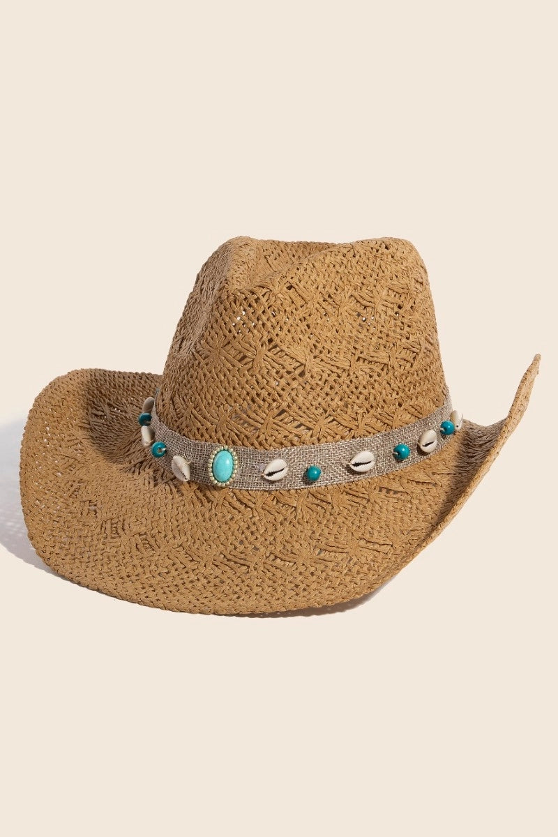 Sea shell straw cowboy hat – Leveled Up Buffalo